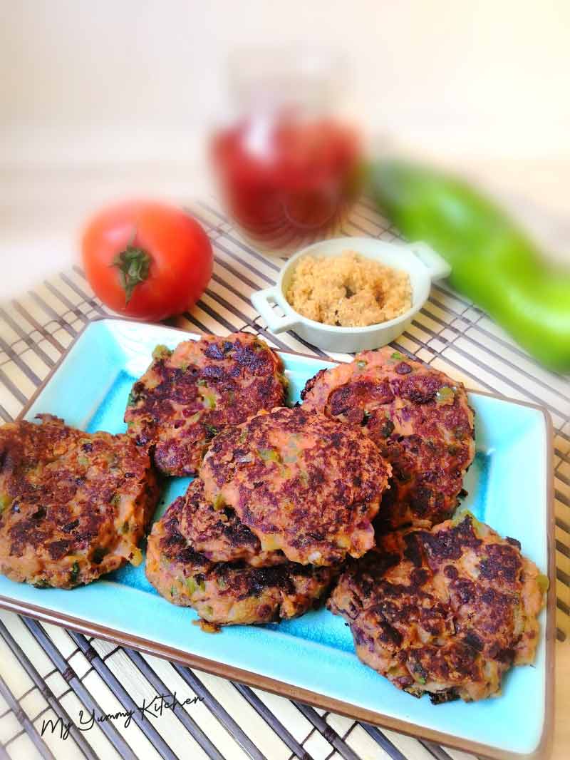 Galettes de Haricots Rouges, Tomate et Poivron - My Yummy Kitchen