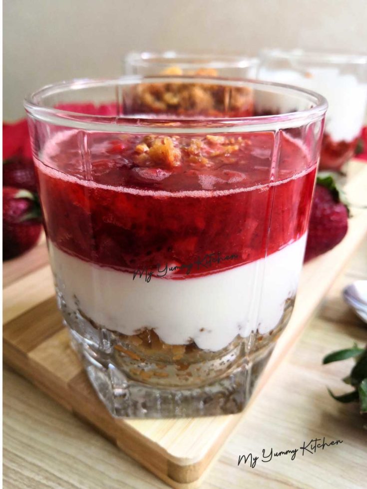 Verrines Fraises - Crumble - My Yummy Kitchen